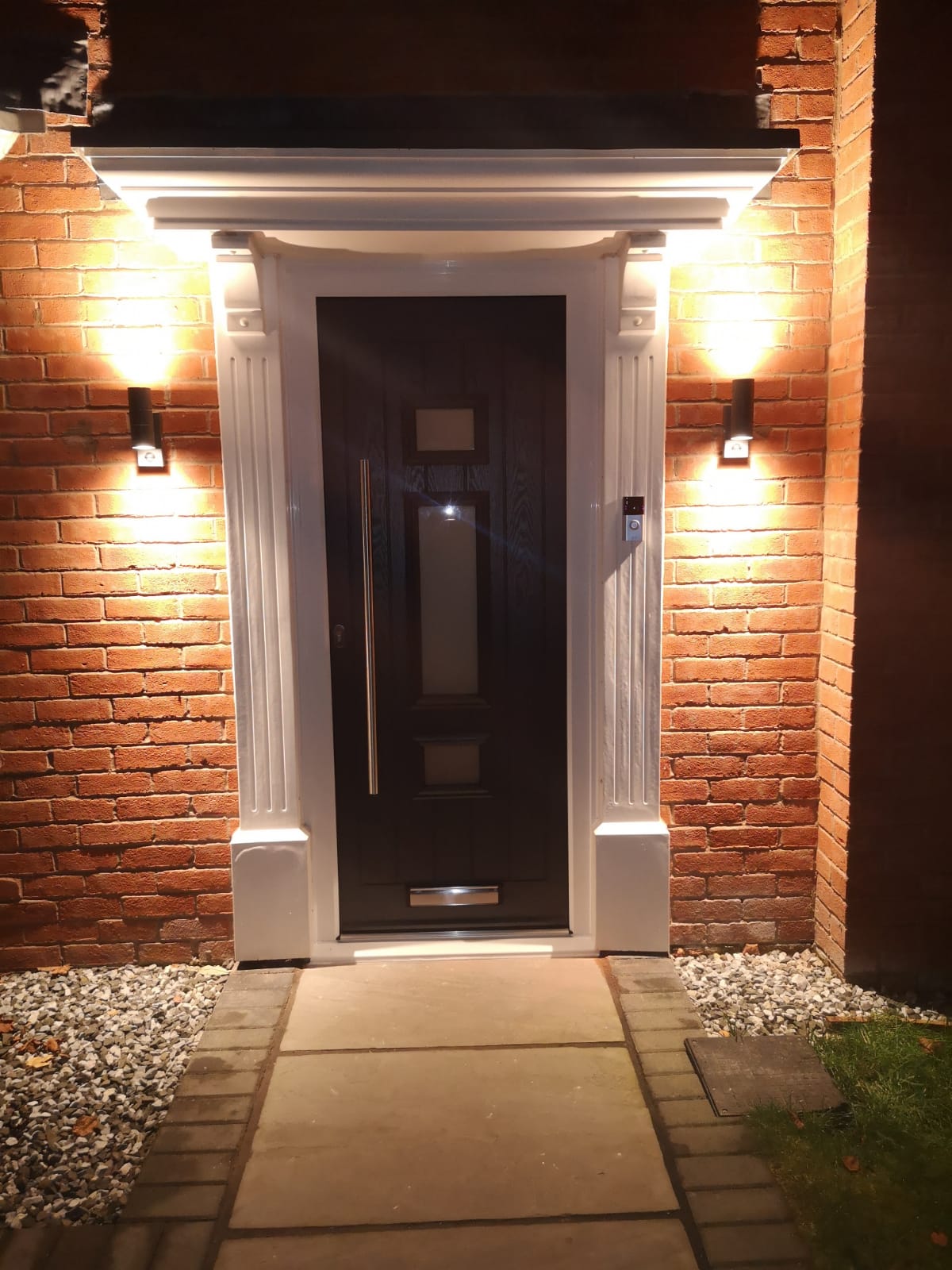 Up/Down Wall Lights at Front Door | Fishers Electrical Services Ltd